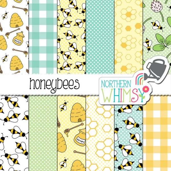Bee Digital Paper - Honeybee Seamless Patterns – Northern Whimsy Design