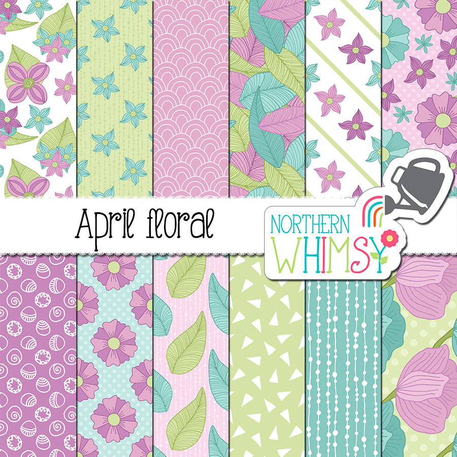 April Floral Digital Paper – Northern Whimsy Design