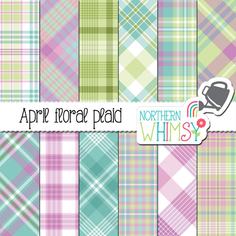 April Floral Plaid Patterns – Northern Whimsy Design