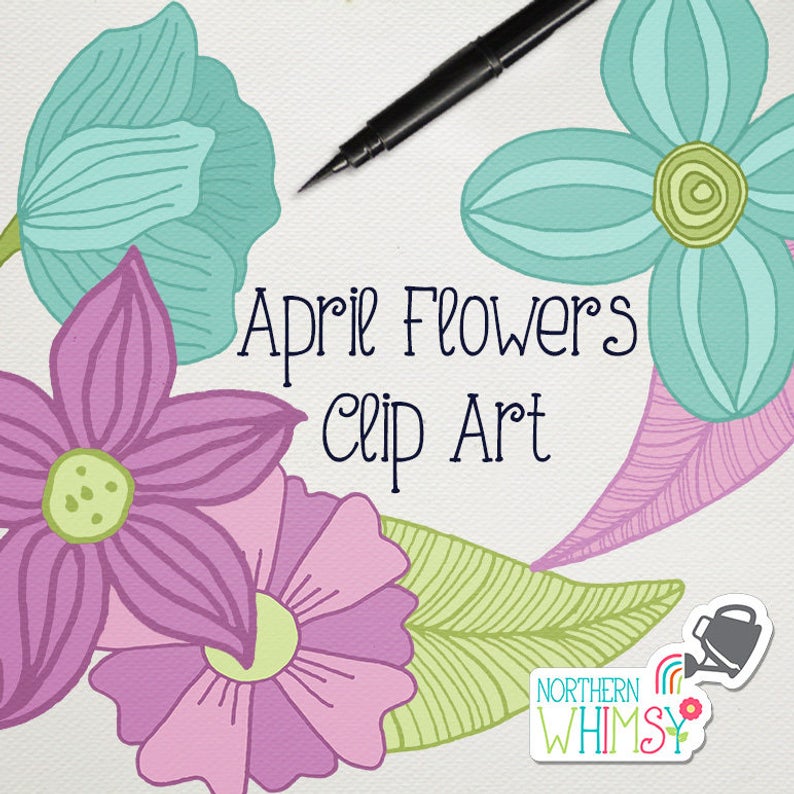April Floral Clip Art – Northern Whimsy Design