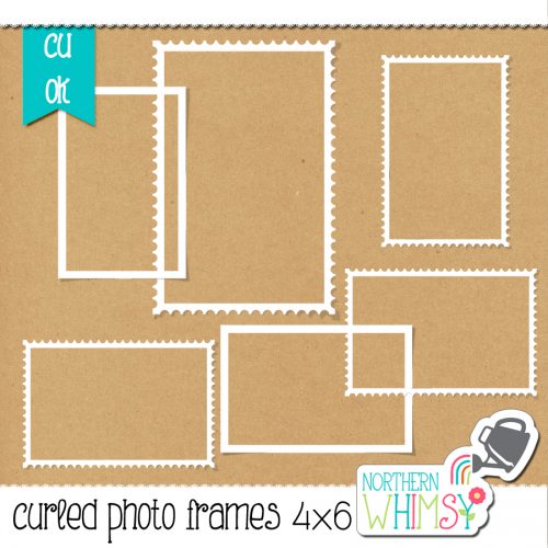 Curled Photo Frames Clipart – Northern Whimsy Design