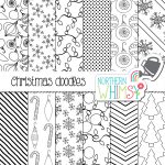 Black and White Christmas Digital Paper – Northern Whimsy Design