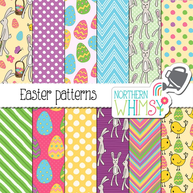 Easter Digital Paper - Hand Drawn Patterns – Northern Whimsy Design