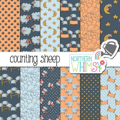 Bedtime Digital Paper - Counting Sheep – Northern Whimsy Design