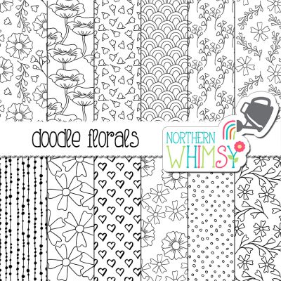Black and White Floral Patterns – Northern Whimsy Design