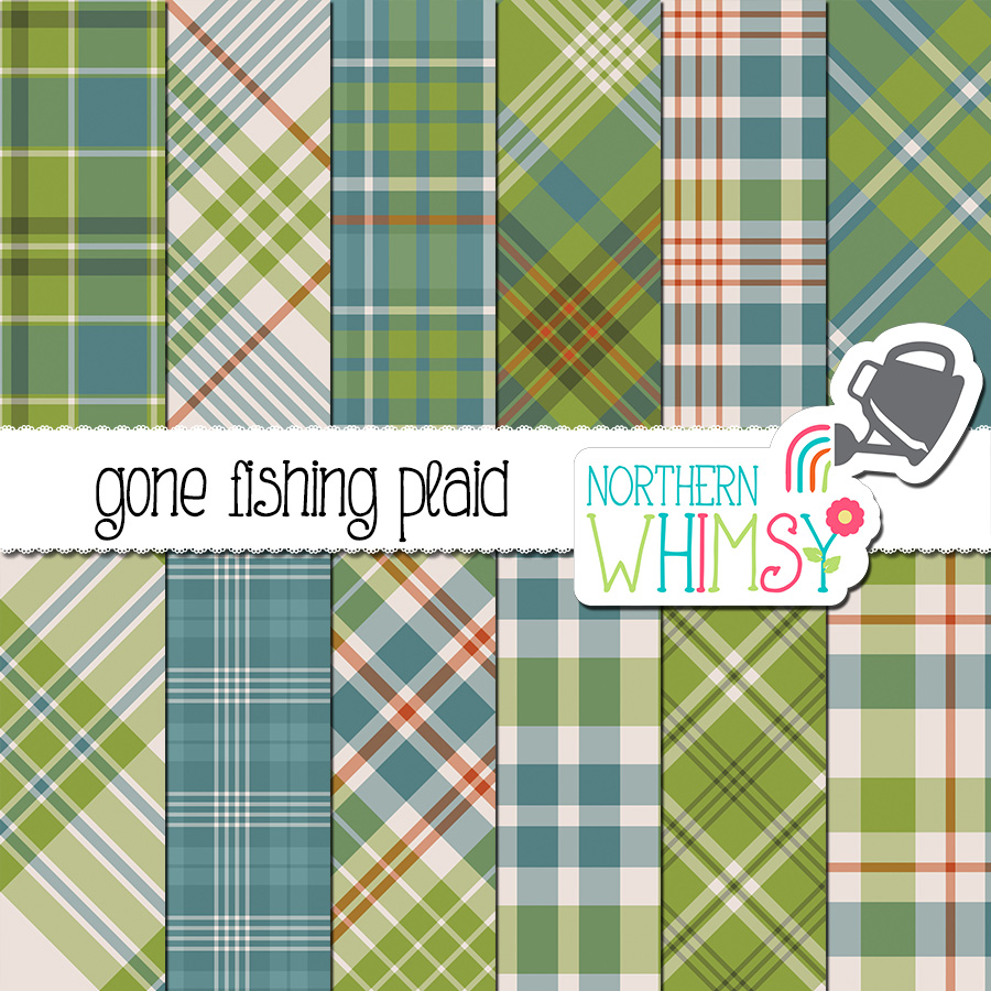 Blue and Green Plaid Digital Patterns – Northern Whimsy Design
