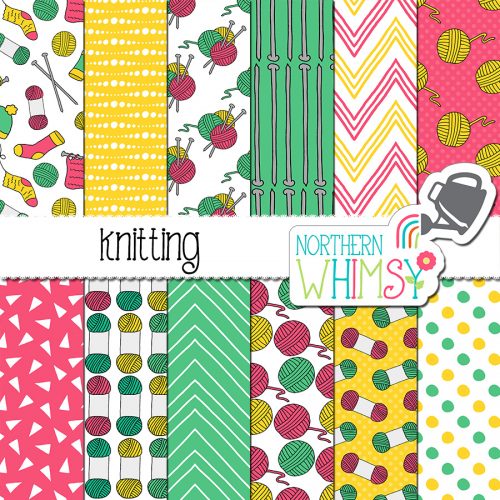 Knitting Digital Paper - Seamless Graphics – Northern Whimsy Design