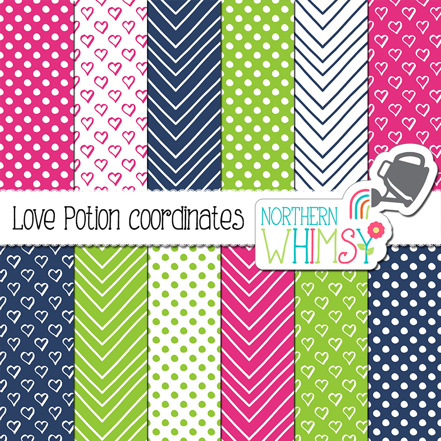 Geometric Love Potion Digital Papers – Northern Whimsy Design