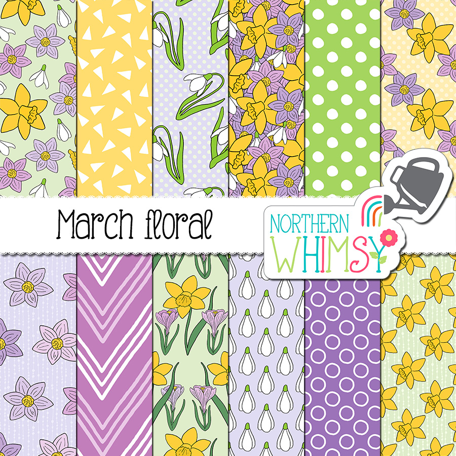 Spring Floral Digital Paper – Northern Whimsy Design