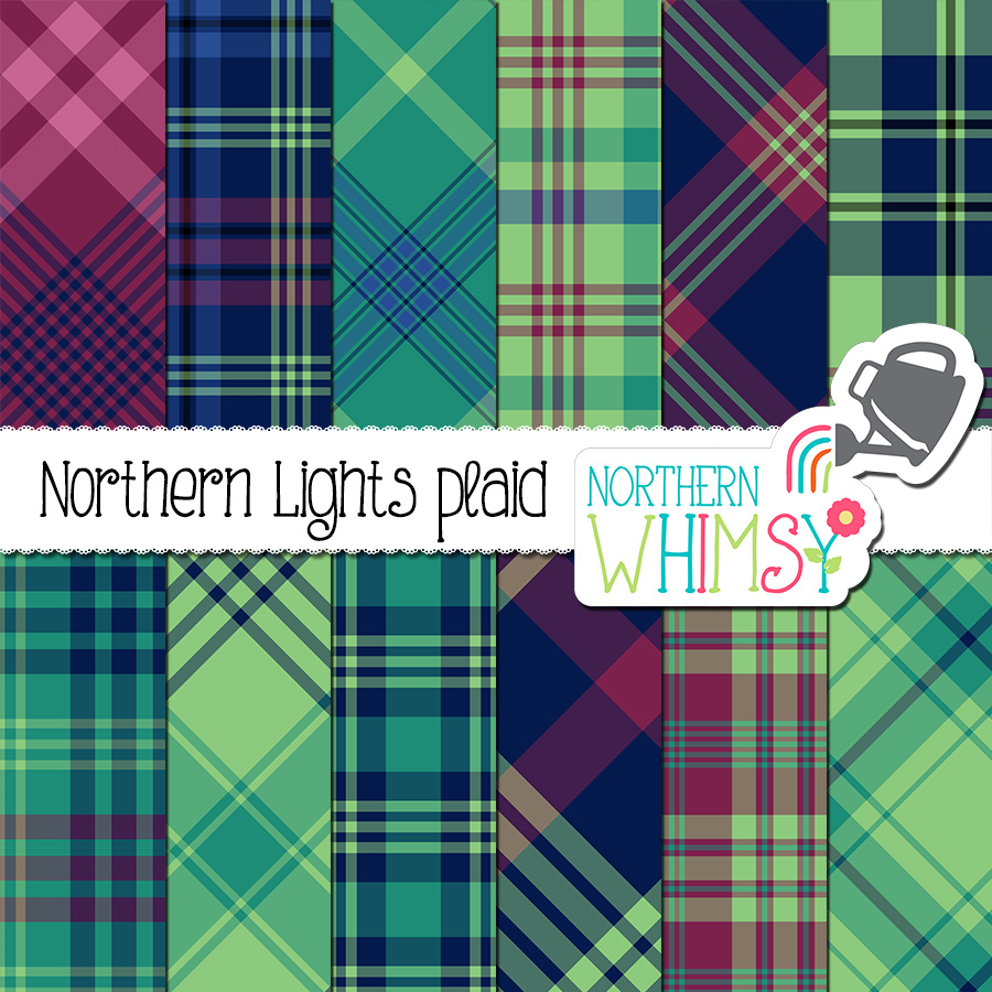 Winter Plaid Digital Patterns - Northern Lights – Northern Whimsy Design