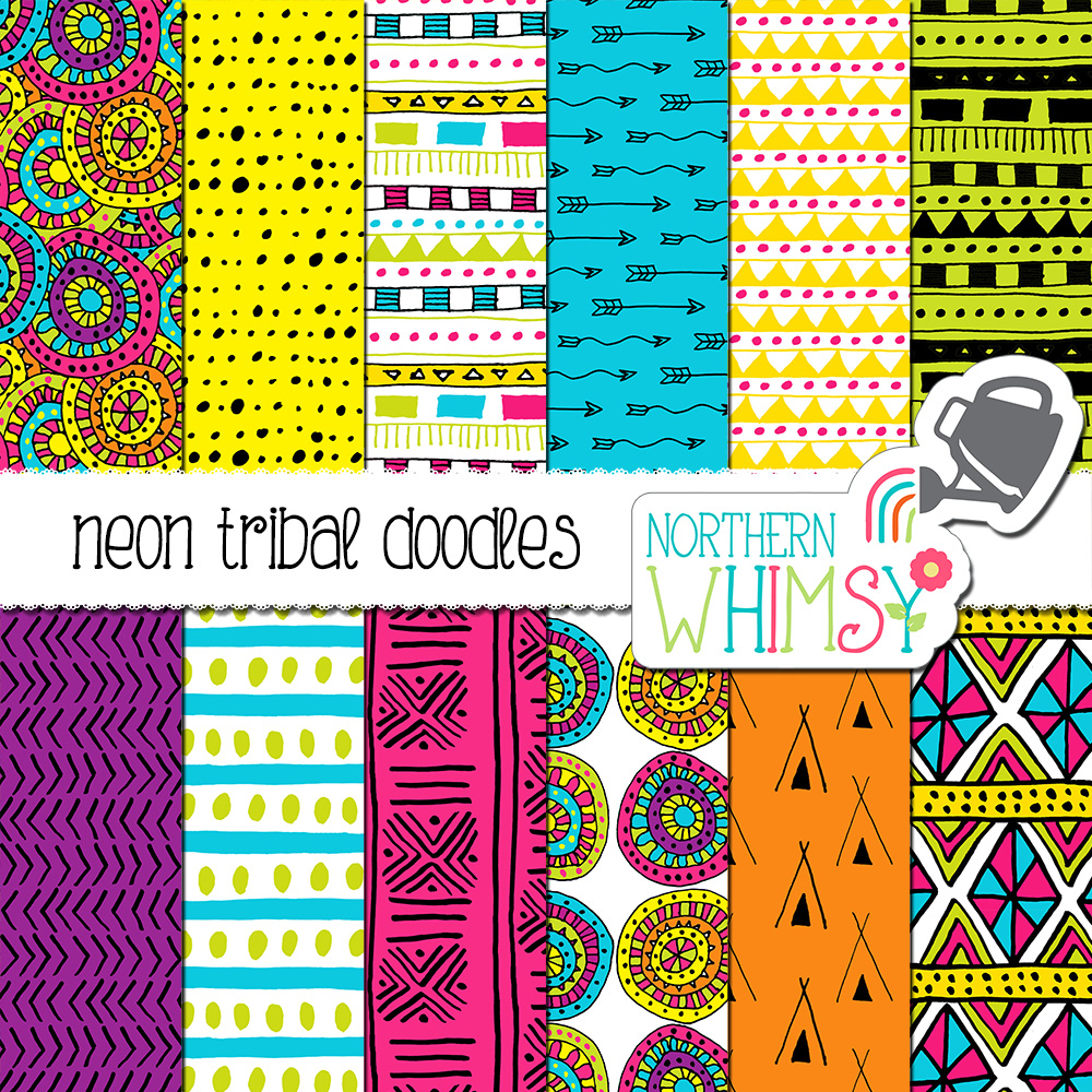 Bright Tribal Geometric Patterns - Hand Drawn – Northern Whimsy Design