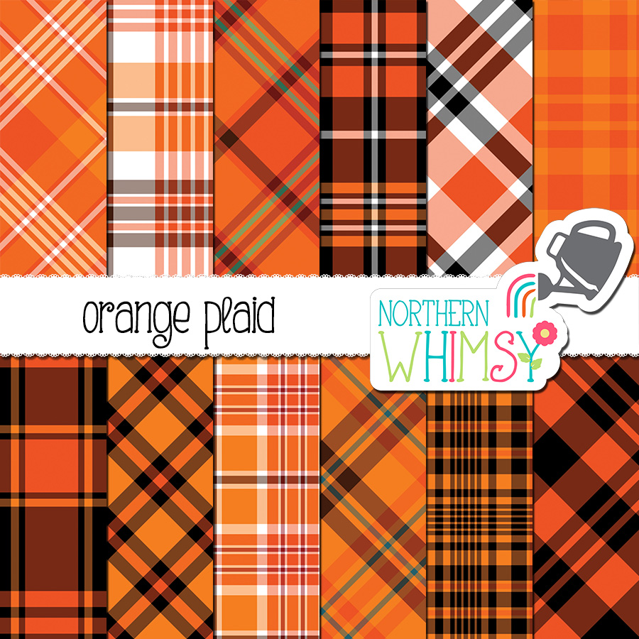 Orange Plaid Patterns – Northern Whimsy Design