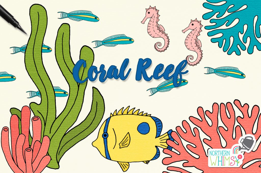 Coral Reef - Tropical Fish Clipart – Northern Whimsy Design