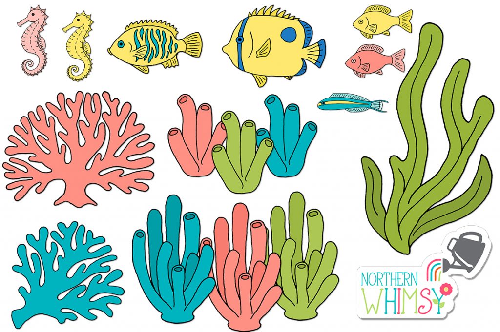 Coral Reef - Tropical Fish Clipart – Northern Whimsy Design