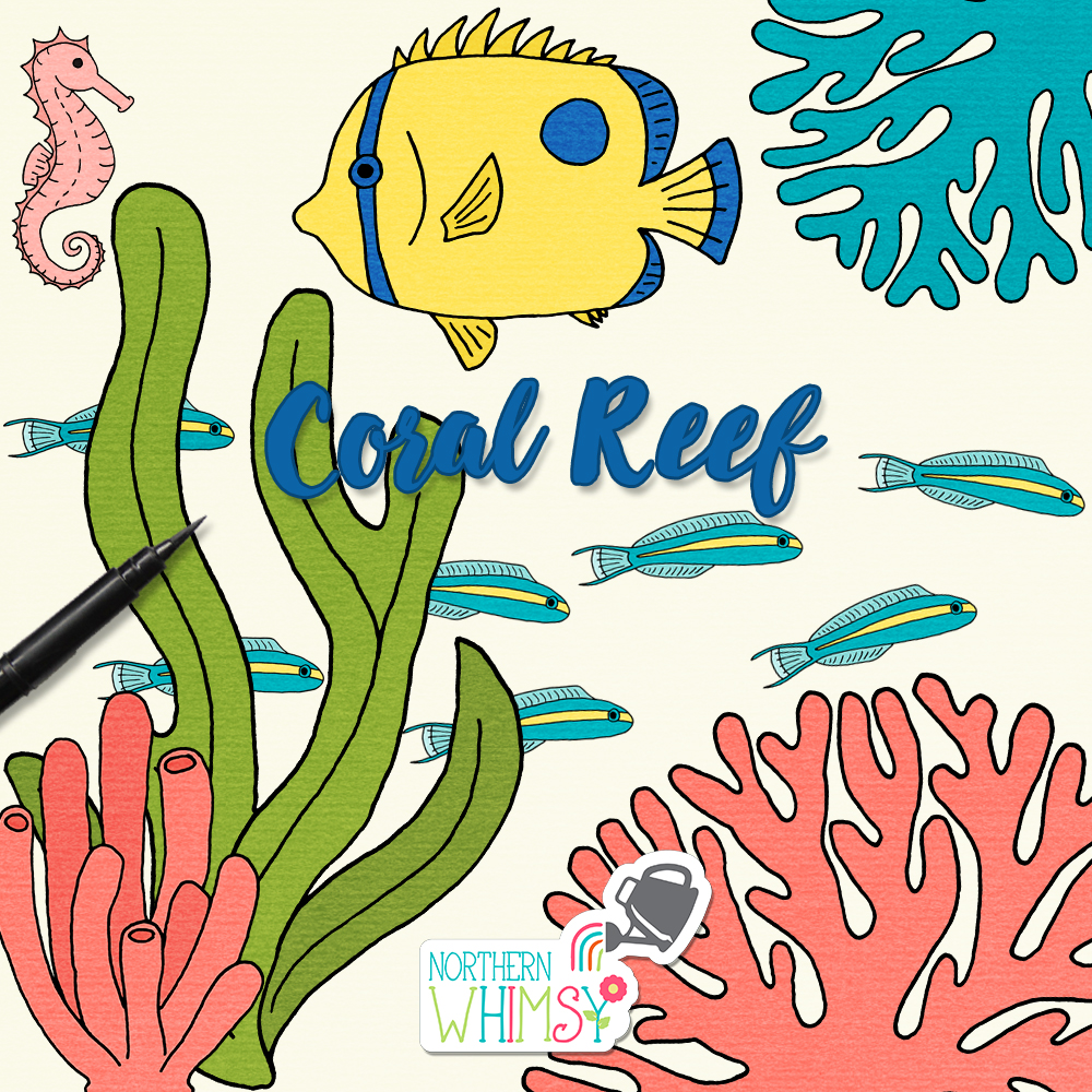 Coral Reef - Tropical Fish Clipart – Northern Whimsy Design