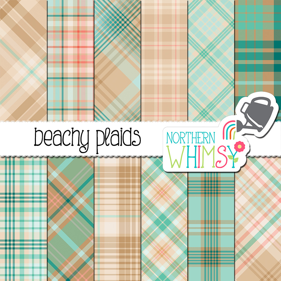 Teal and Tan Plaid Patterns – Northern Whimsy Design