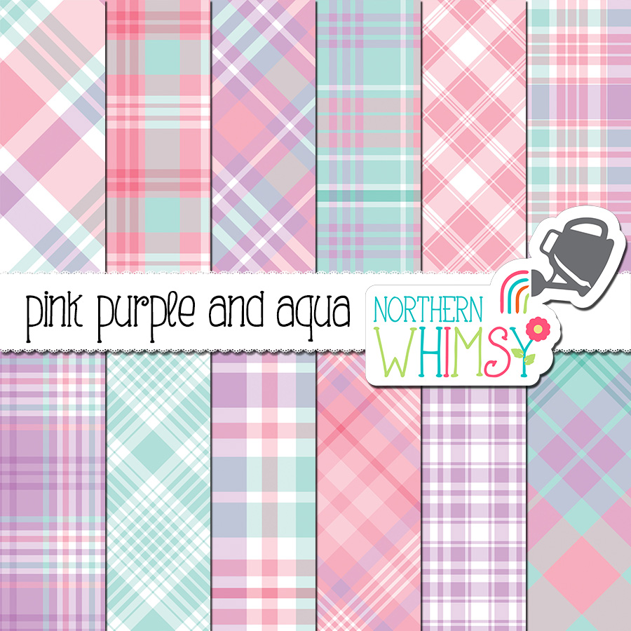 Pink Purple and Aqua Plaid Patterns – Northern Whimsy Design
