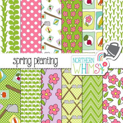 Garden Digital Paper - Spring Planting – Northern Whimsy Design