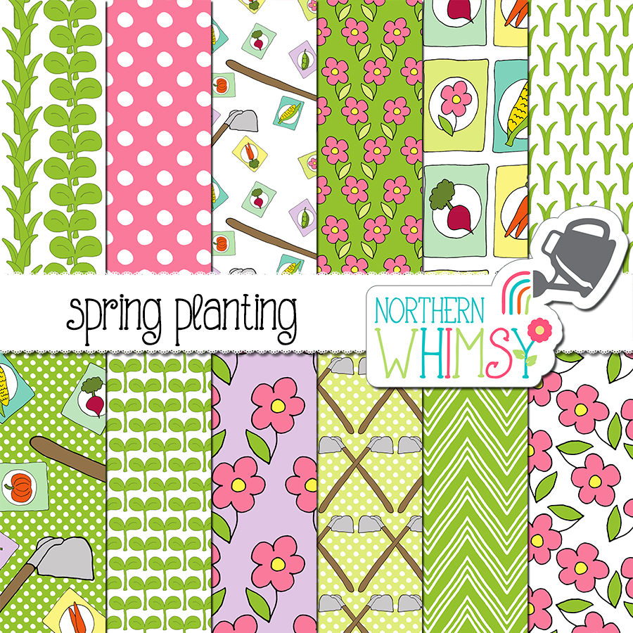 Garden Digital Paper - Spring Planting – Northern Whimsy Design