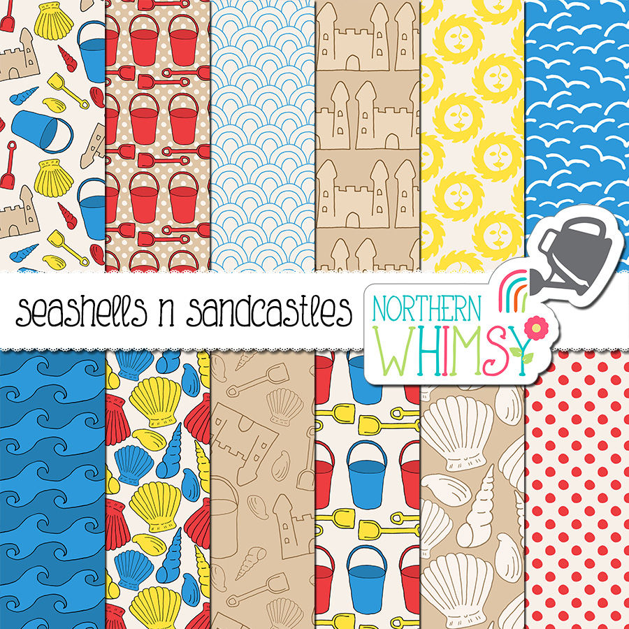 Summer Beach Digital Paper – Northern Whimsy Design
