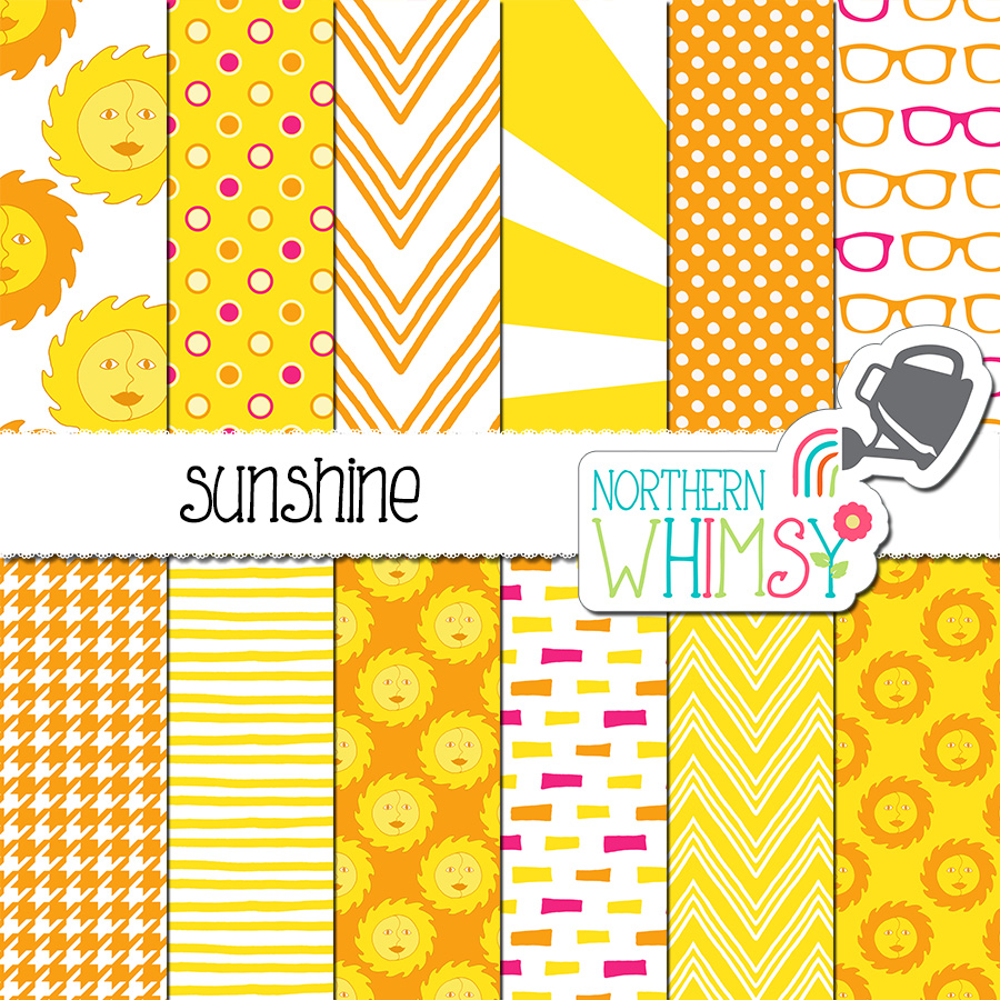 Sunshine - Bright Yellow Digital Paper – Northern Whimsy Design