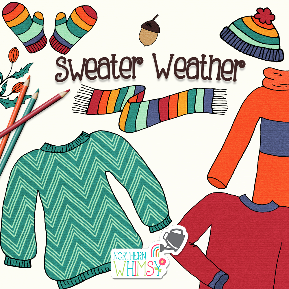Autumn Wear Clipart - Sweater Weather – Northern Whimsy Design