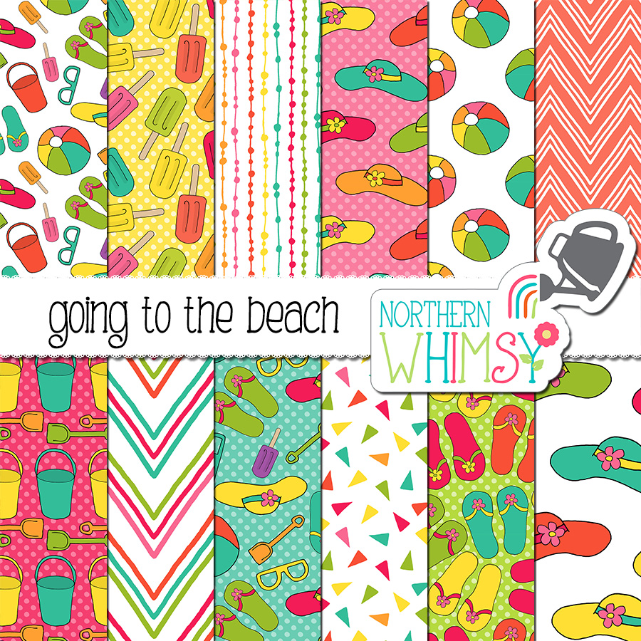 Summer Beach Digital Paper – Northern Whimsy Design