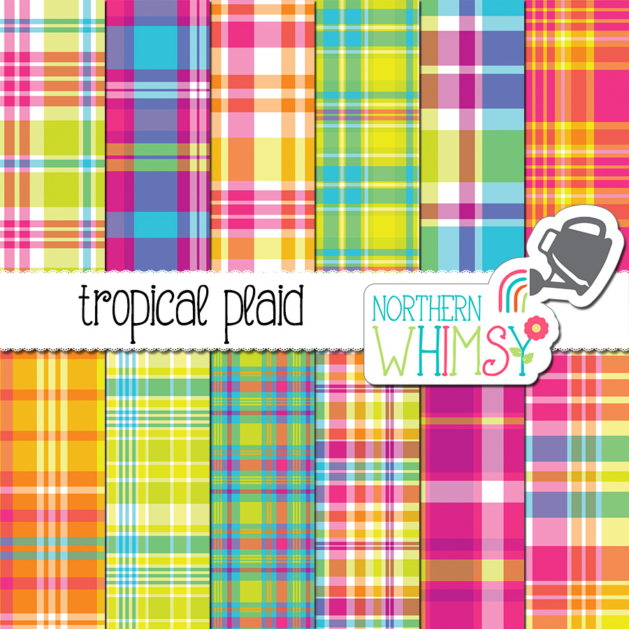 Bright Plaid Digital Patterns – Northern Whimsy Design