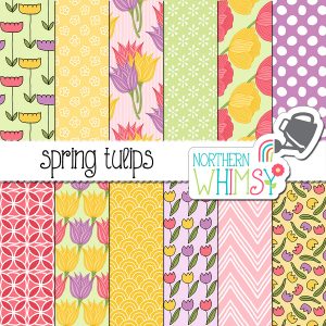 Spring Tulips Digital Paper – Northern Whimsy Design