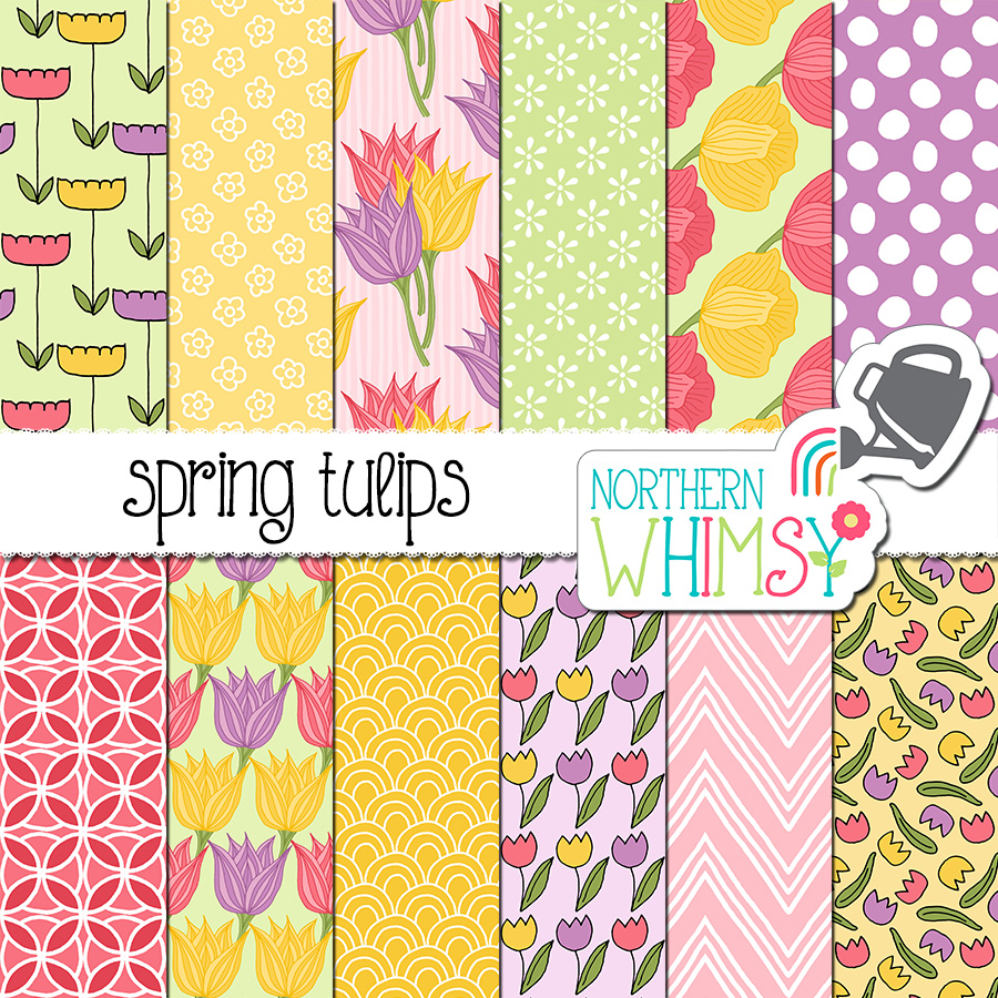 Spring Tulips Digital Paper – Northern Whimsy Design