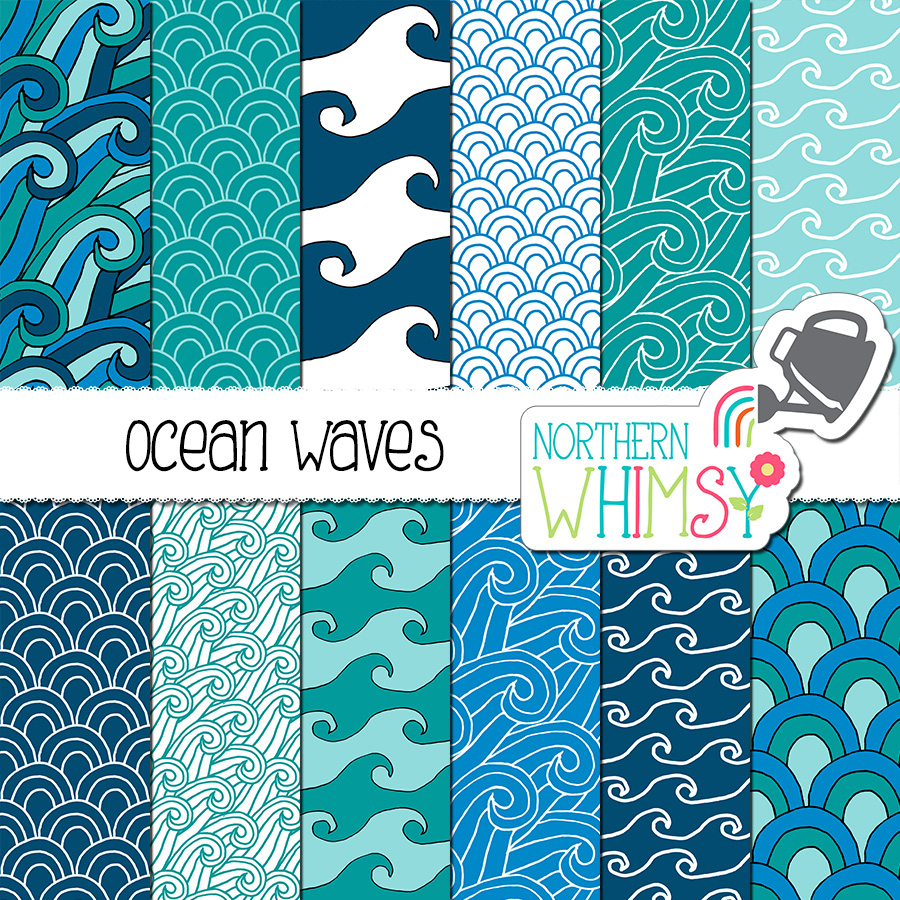 Wave Design Patterns - Seamless Images – Northern Whimsy Design