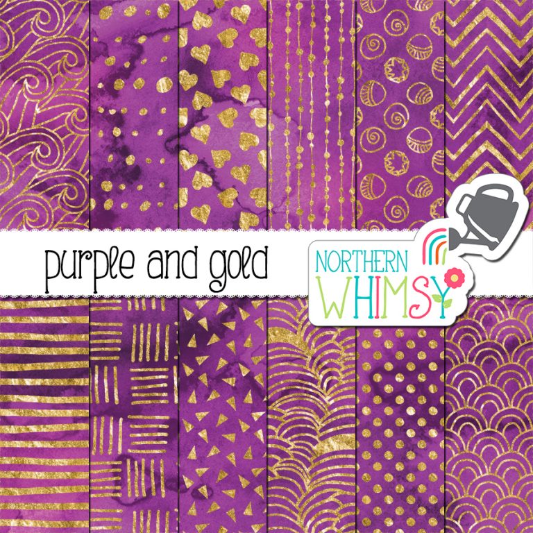 Purple Watercolor Digital Paper – Northern Whimsy Design