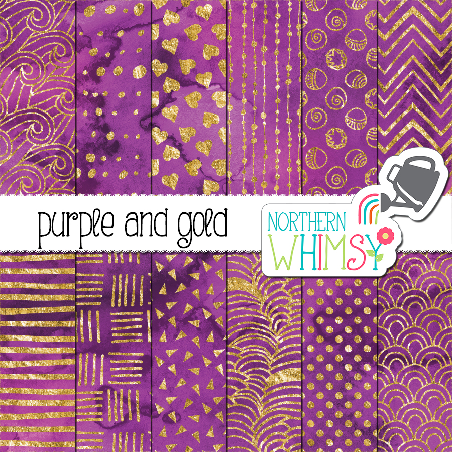 Purple Watercolor Digital Paper – Northern Whimsy Design