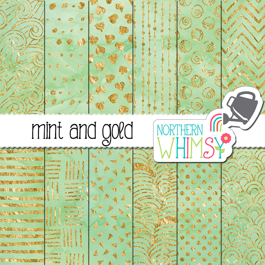 Mint Green Watercolor Scrapbook Paper – Northern Whimsy Design