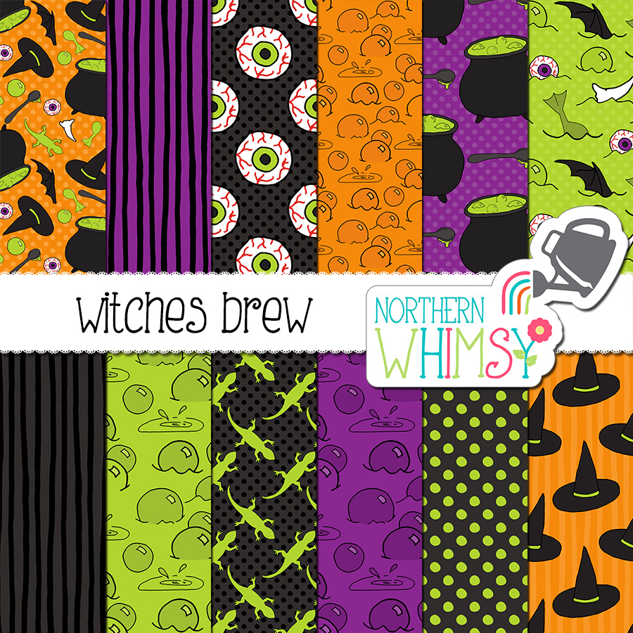 Halloween Digital Paper - Witches – Northern Whimsy Design