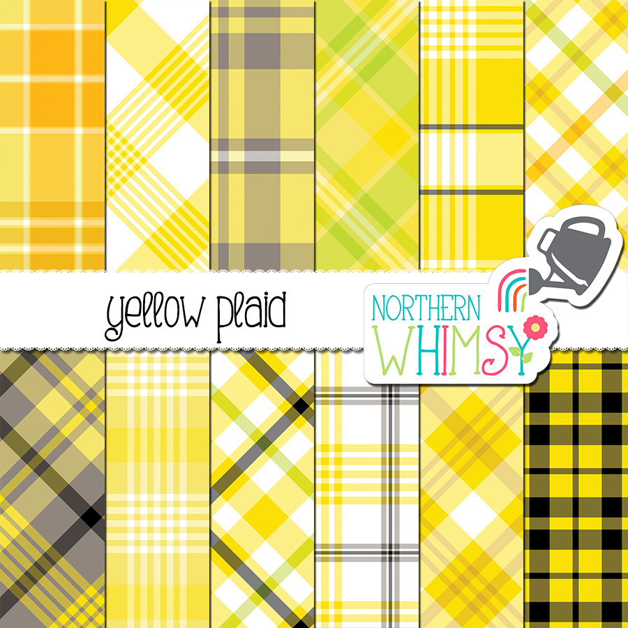 Yellow Plaid Digital Paper – Northern Whimsy Design