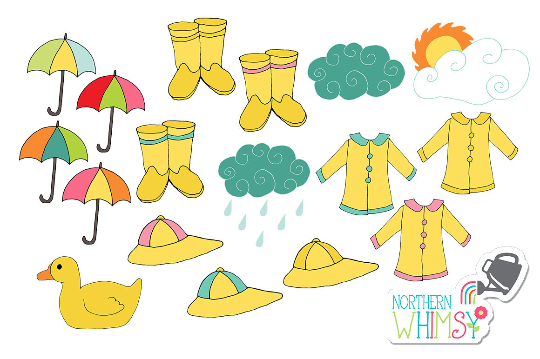 Rainy Weather Spring Clipart – Northern Whimsy Design