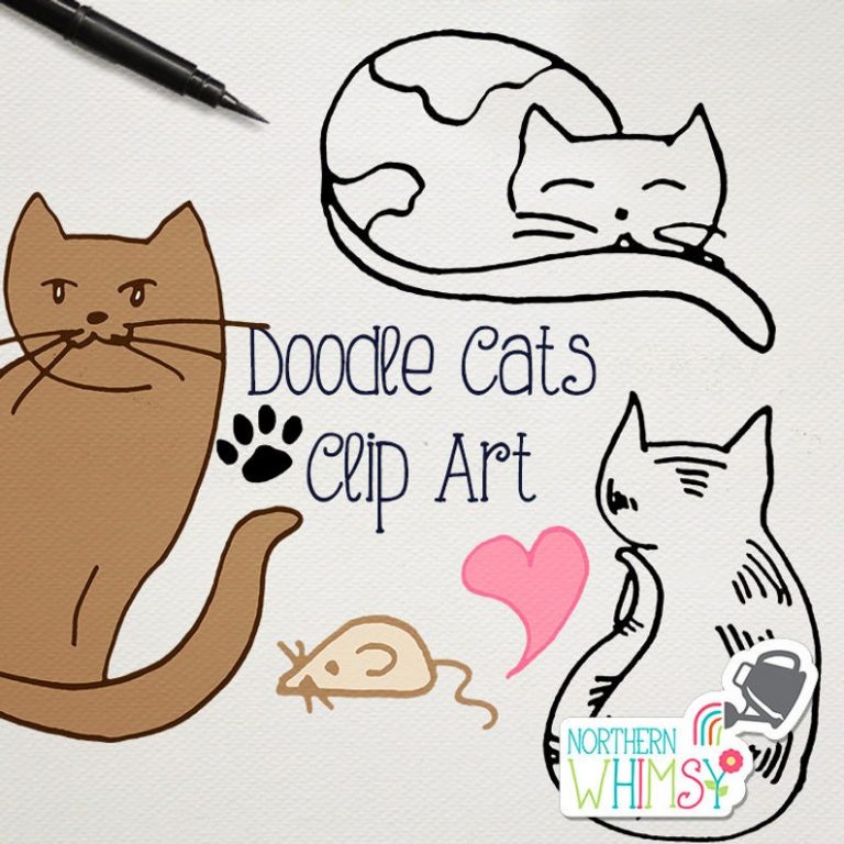 Cat Doodles Clipart - Hand Drawn – Northern Whimsy Design