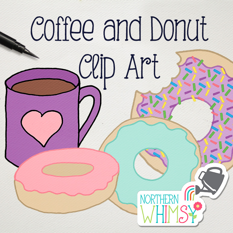 Coffee and Donuts Clipart – Northern Whimsy Design