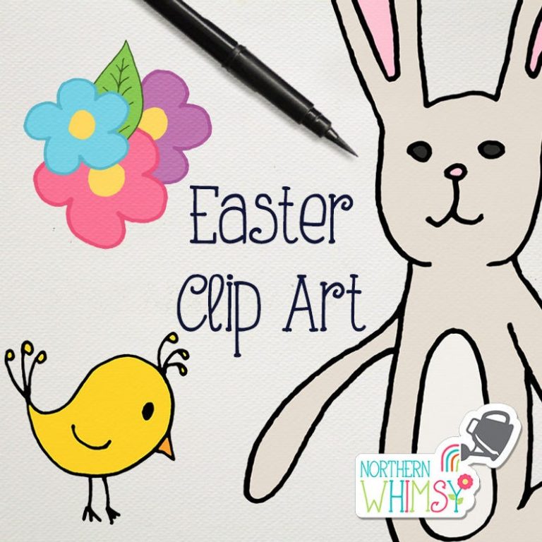 Easter Themed Clipart - Eggs Bunnies Chicks – Northern Whimsy Design