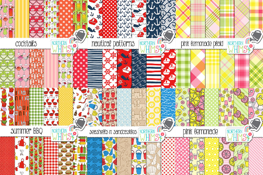 Summer Themed Digital Paper Bundle – Northern Whimsy Design