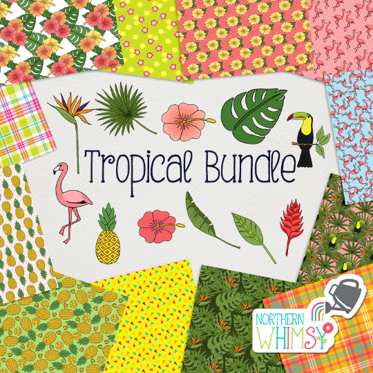 Tropical Digital Patterns Bundle - Commercial Use – Northern Whimsy Design