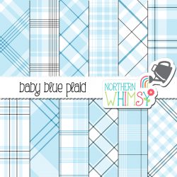 Pastel Blue Plaid Digital Paper – Northern Whimsy Design