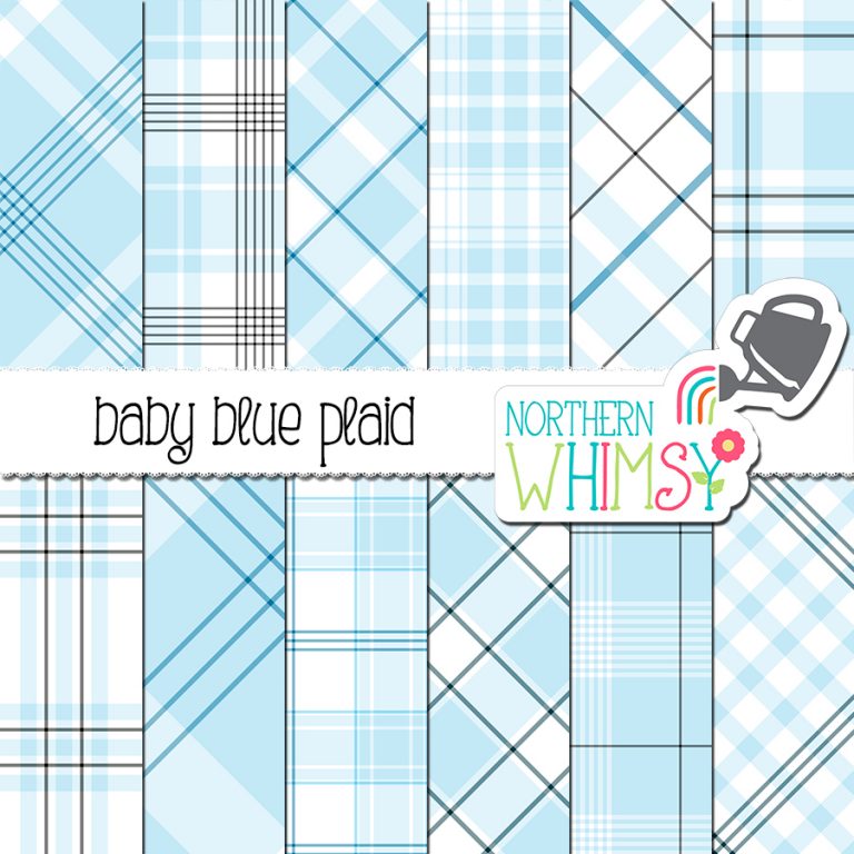Pastel Blue Plaid Digital Paper – Northern Whimsy Design