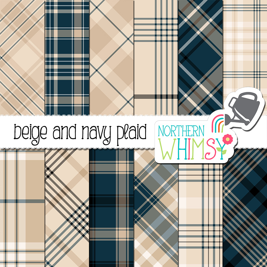 Beige and Navy Plaid Patterns – Northern Whimsy Design
