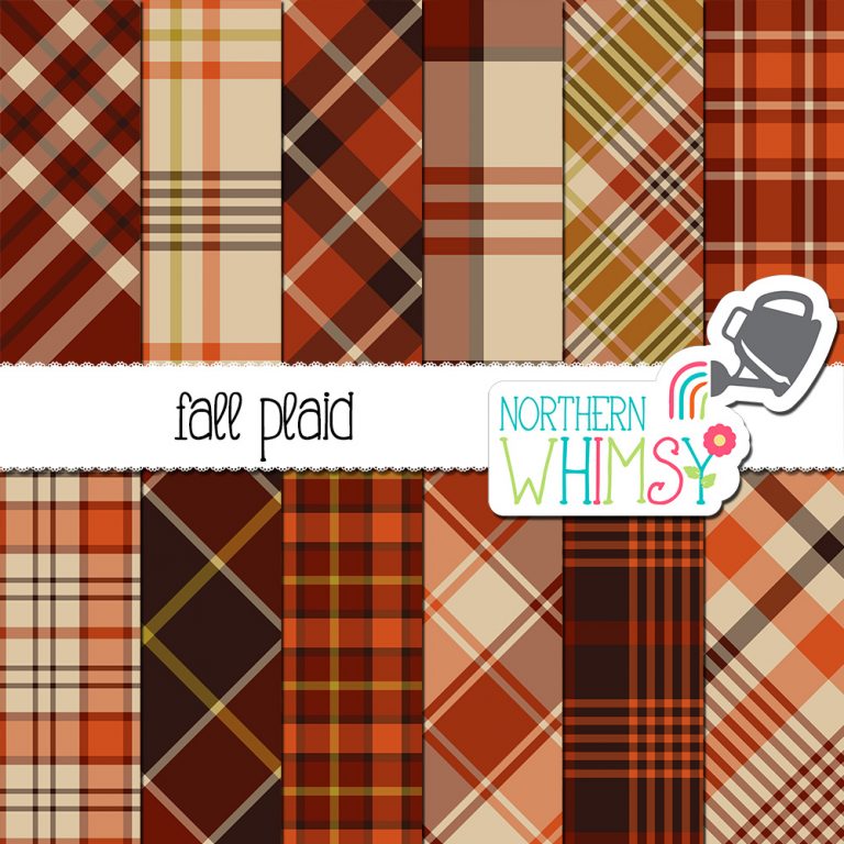 Retro Fall Plaid Printable Paper – Northern Whimsy Design