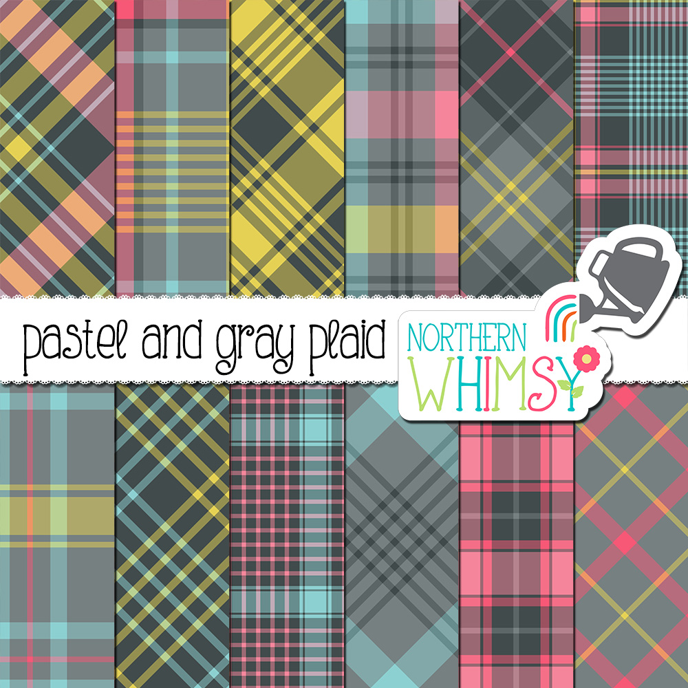 Pastel and Gray Plaid Patterns – Northern Whimsy Design