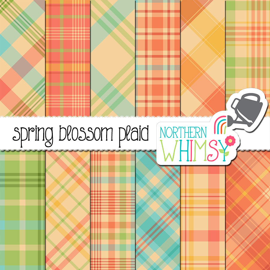 Spring Plaid Digital Paper – Northern Whimsy Design