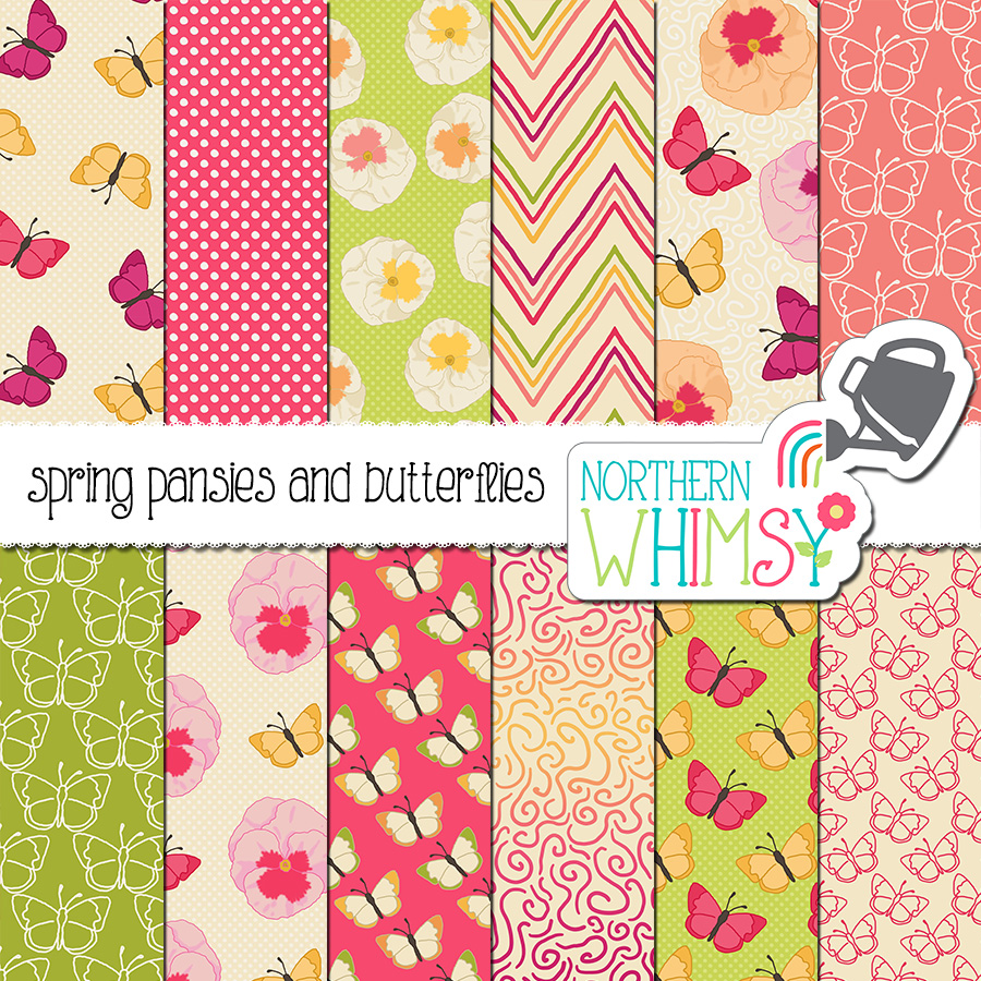 Spring Butterflies Digital Paper – Northern Whimsy Design