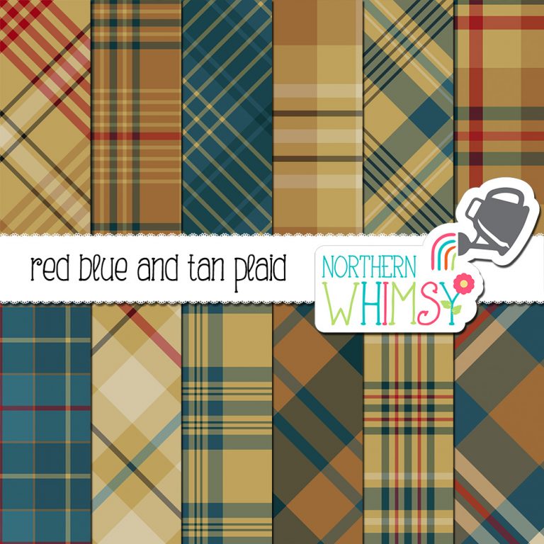 Tan Red and Blue Plaid Patterns – Northern Whimsy Design